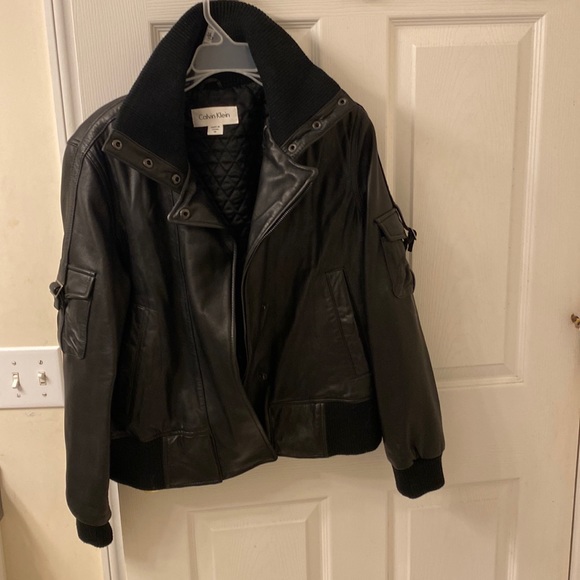 Calvin Klein | Jackets & Coats | Gently Warn Calvin Klein Black Genuine ...